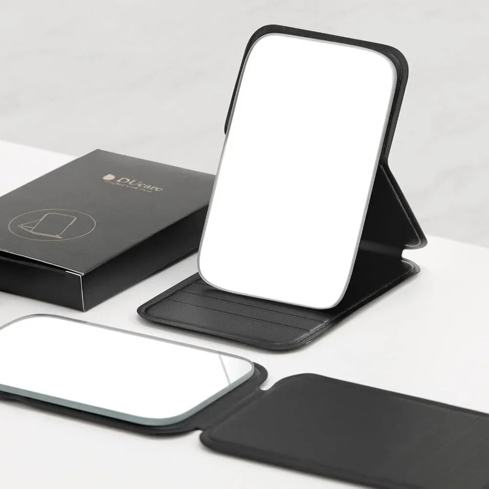 Other | Mini Folding Mirror Portable Travel Pu Portable Adjustable ...